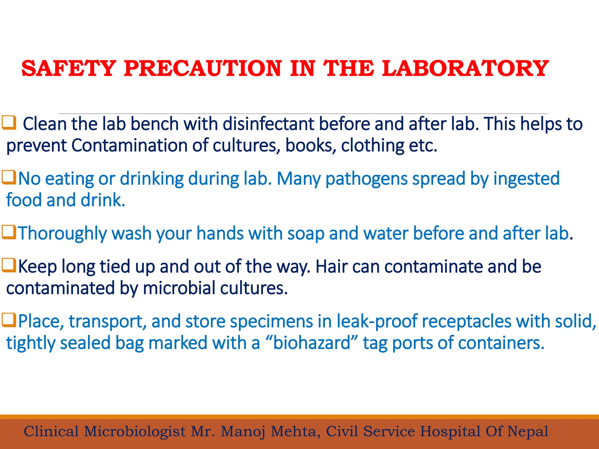 Safety precautions and infection control by Manoj.pptx