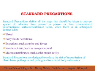 Safety precautions and infection control by Manoj.pptx