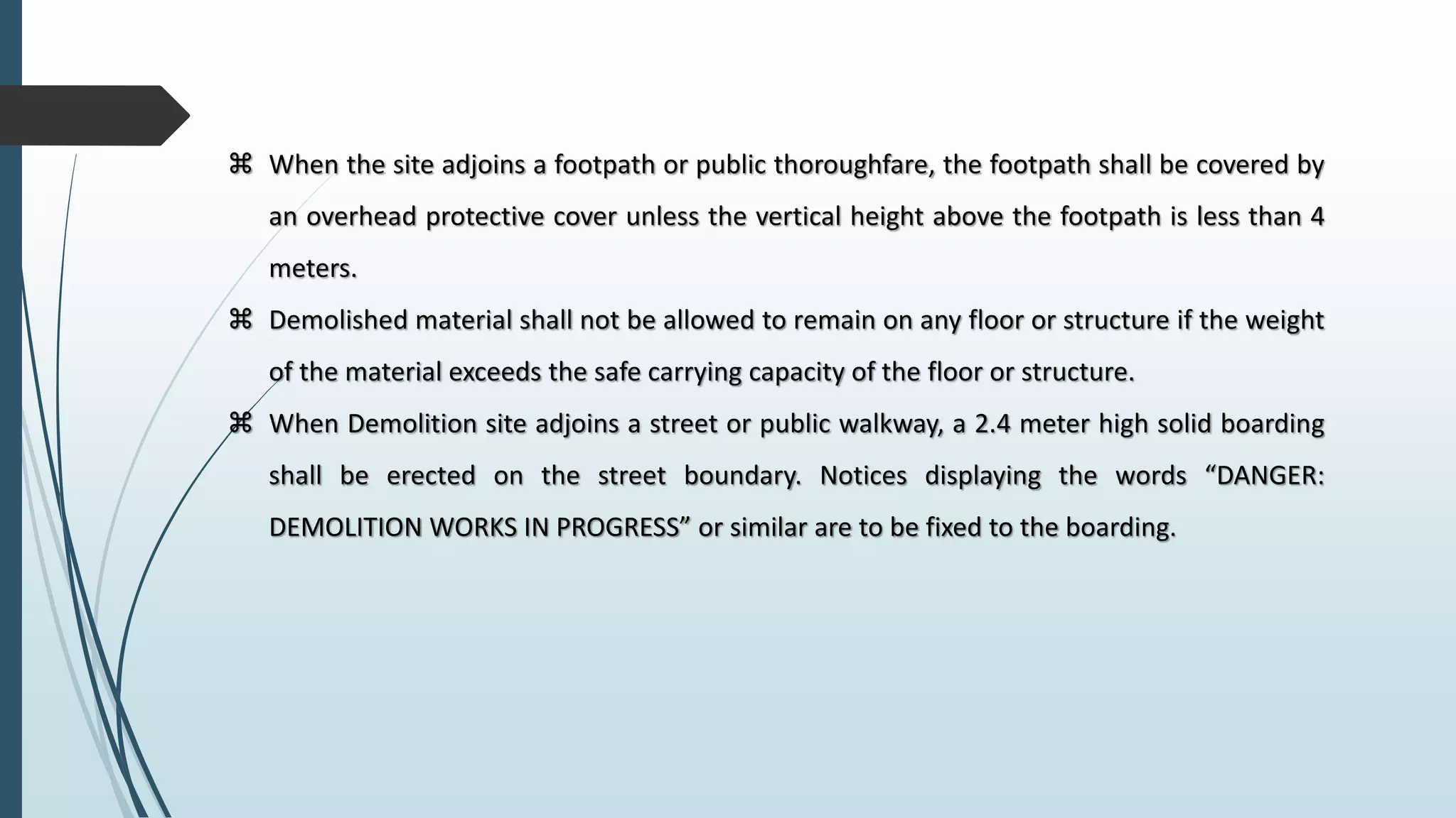 Safety precautions during demolition | PPTX