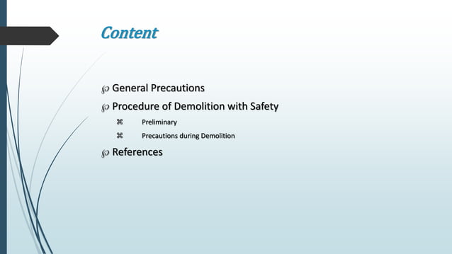 Safety precautions during demolition | PPTX | Civil Engineering ...