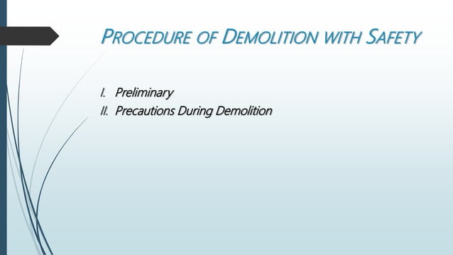 Safety precautions during demolition | PPTX | Civil Engineering ...