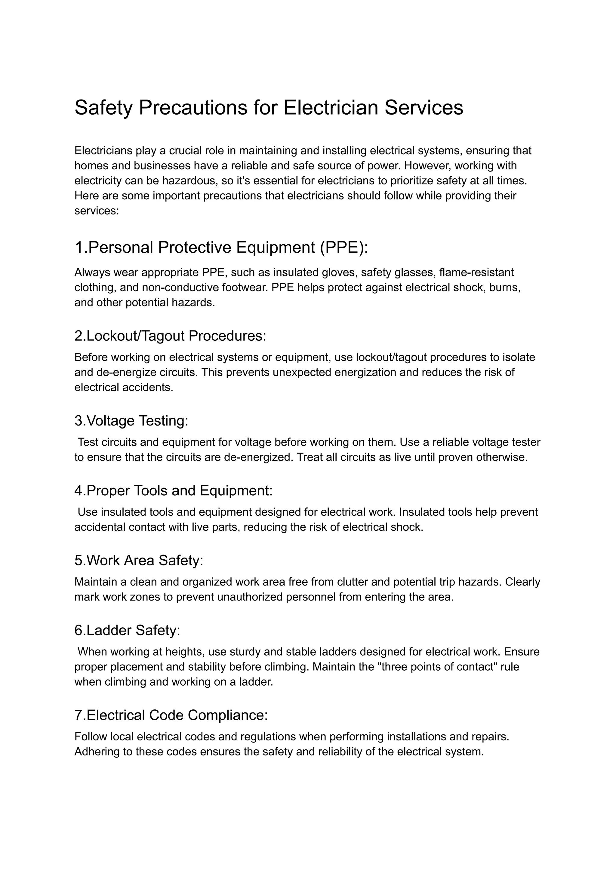 Safety Precautions for Electrician Services.pdf