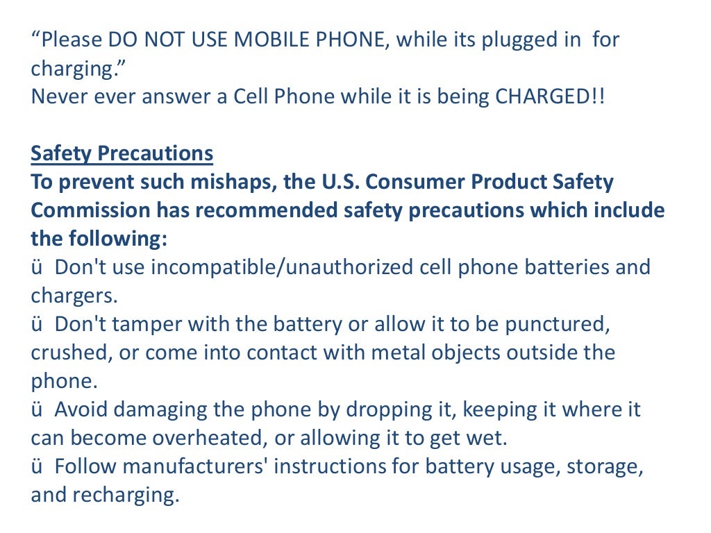 Safety Precautions For Mobile Phone