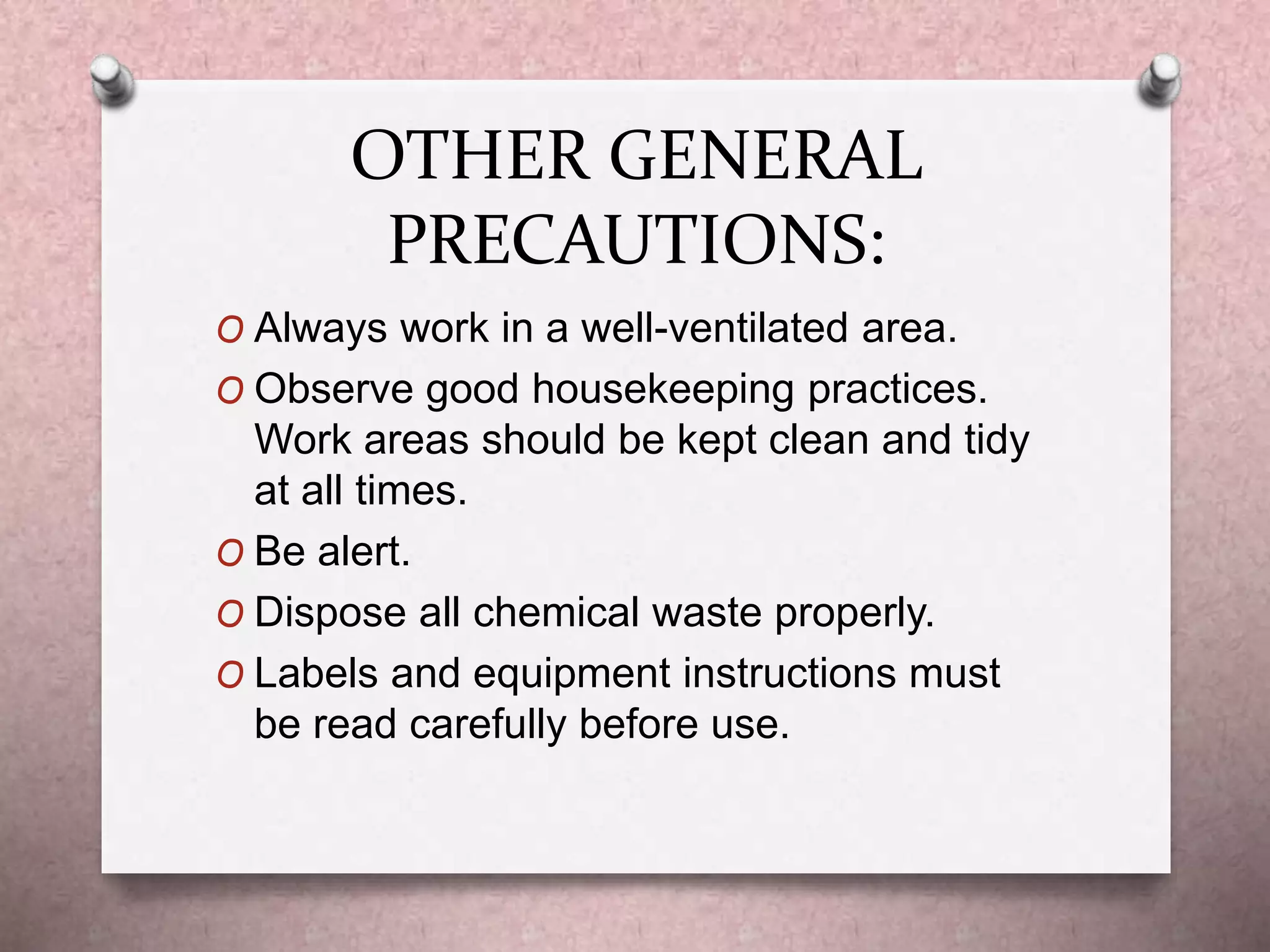 Safety precautions in laboratories | PPTX