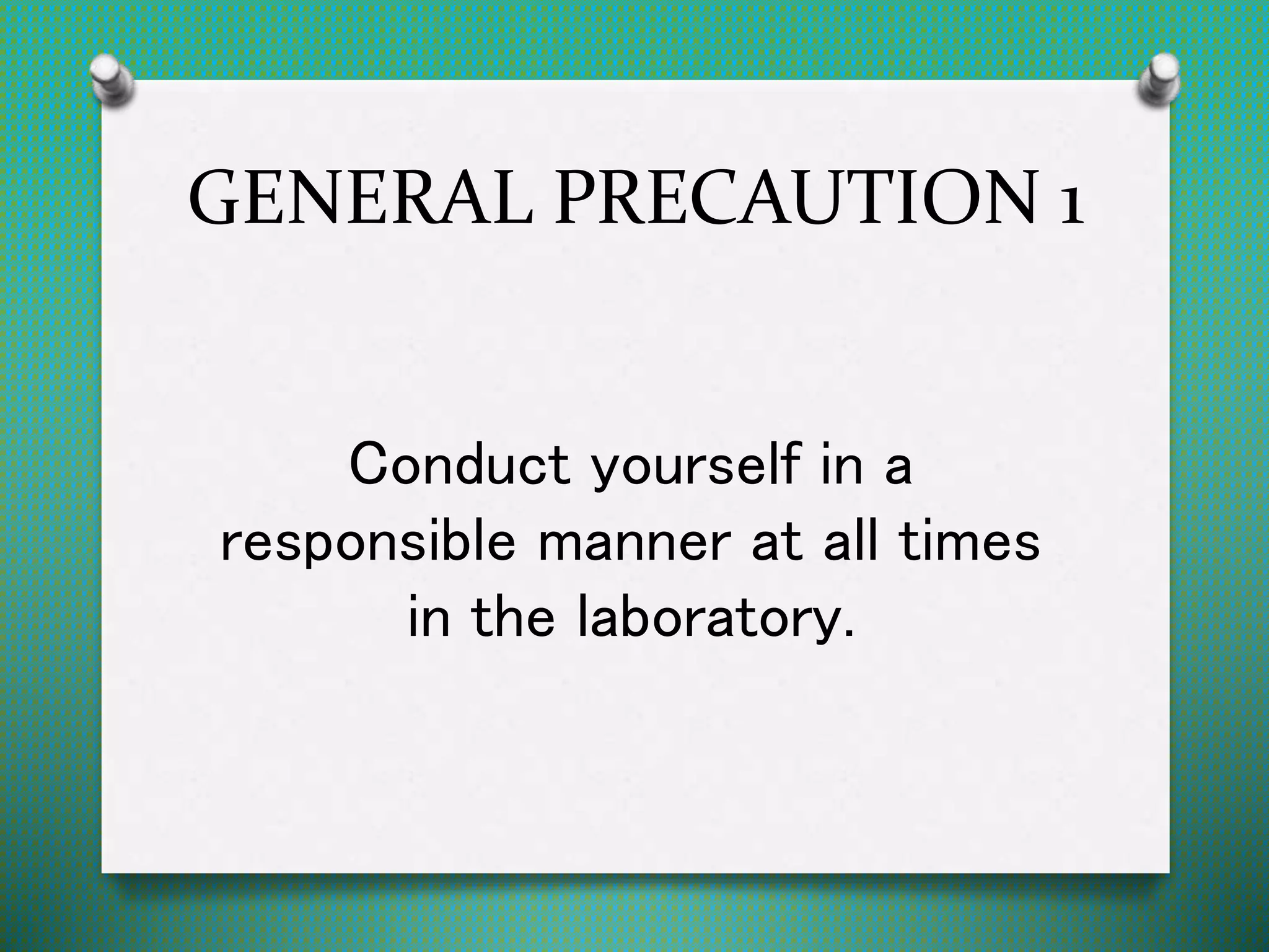 Safety precautions in laboratories | PPTX