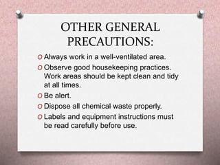 Safety precautions in laboratories | PPTX