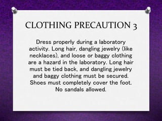 Safety precautions in laboratories | PPTX