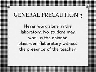 Safety precautions in laboratories | PPTX