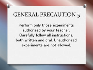 Safety precautions in laboratories | PPTX