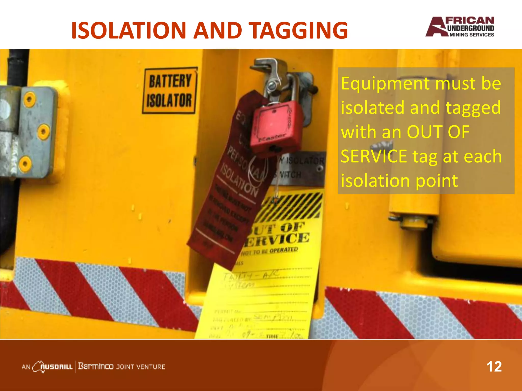 Safety presentation isolation and tagging | PPTX