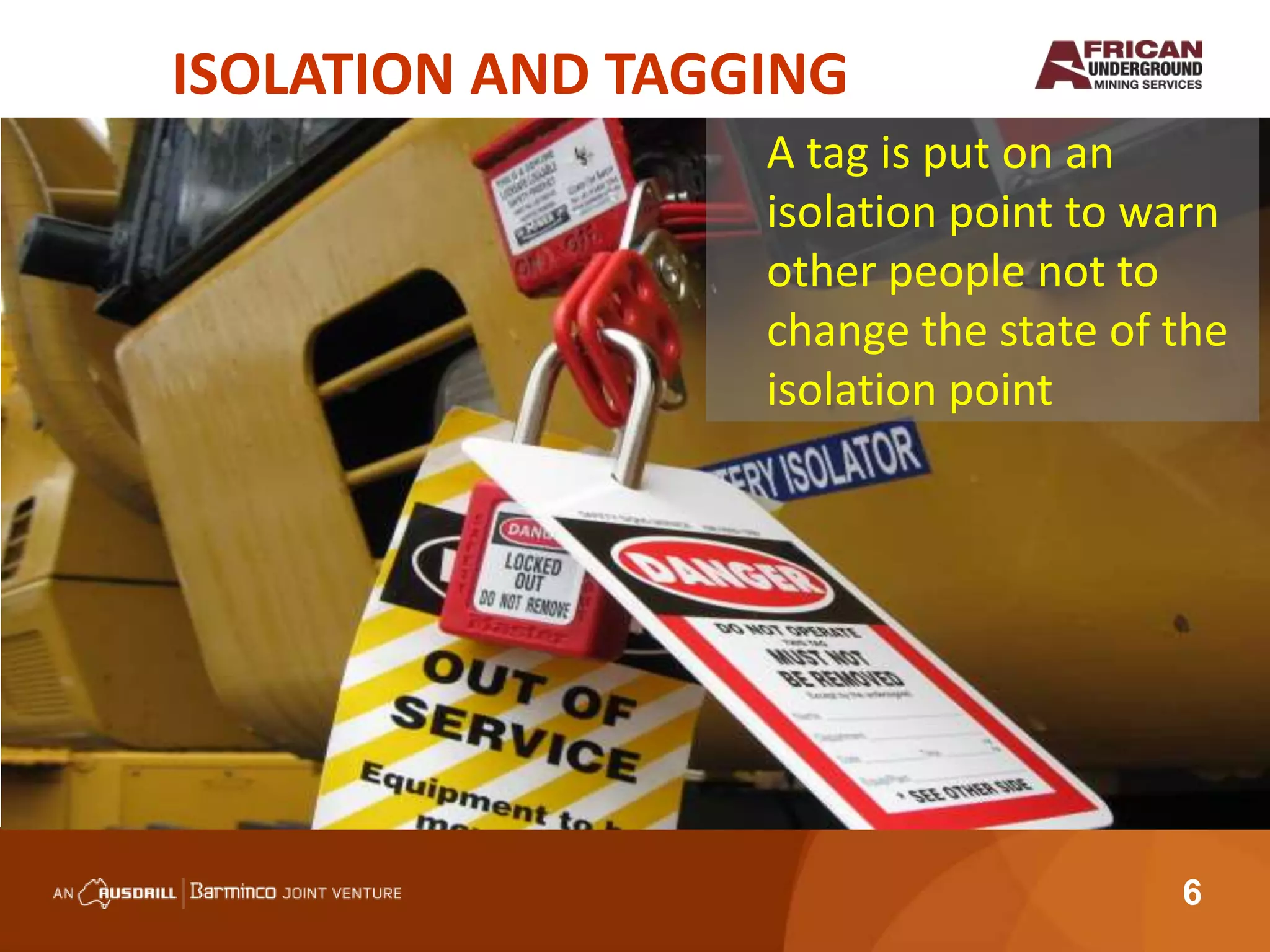 Safety presentation isolation and tagging | PPTX