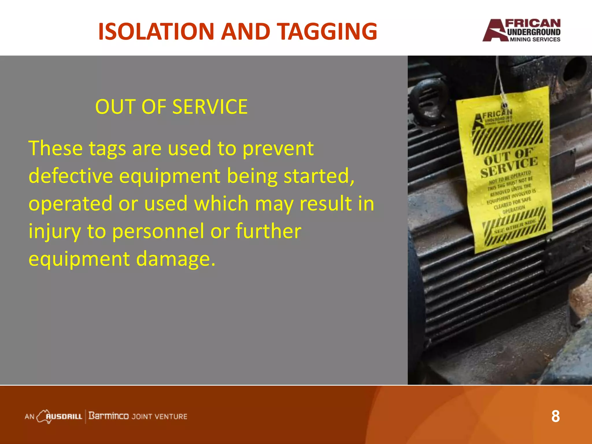 Safety presentation isolation and tagging | PPTX
