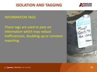 Safety presentation isolation and tagging | PPTX