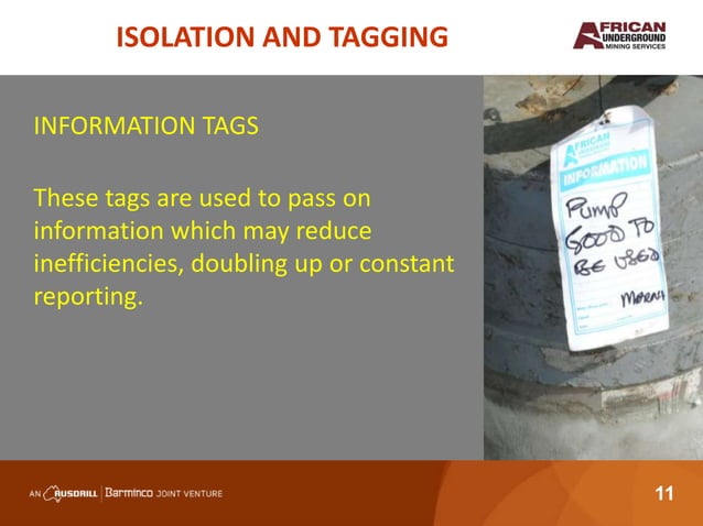 Safety presentation isolation and tagging | PPTX | Technology & Computing