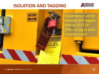 Safety presentation isolation and tagging | PPTX