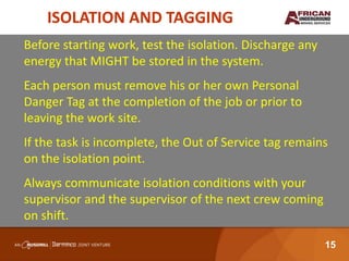 Safety presentation isolation and tagging | PPTX