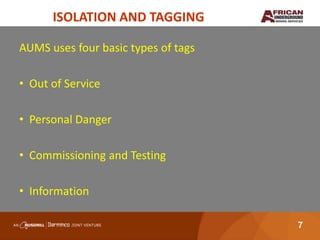 Safety presentation isolation and tagging | PPTX