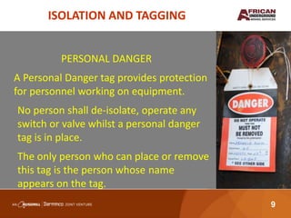 Safety presentation isolation and tagging | PPTX