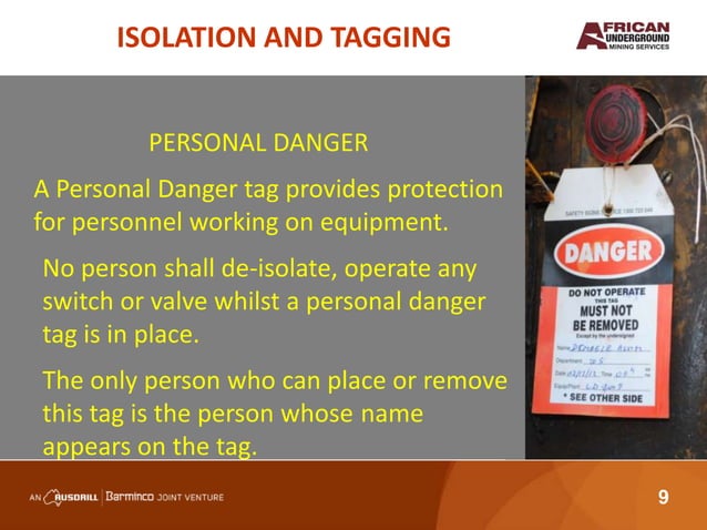 Safety presentation isolation and tagging | PPTX | Technology & Computing
