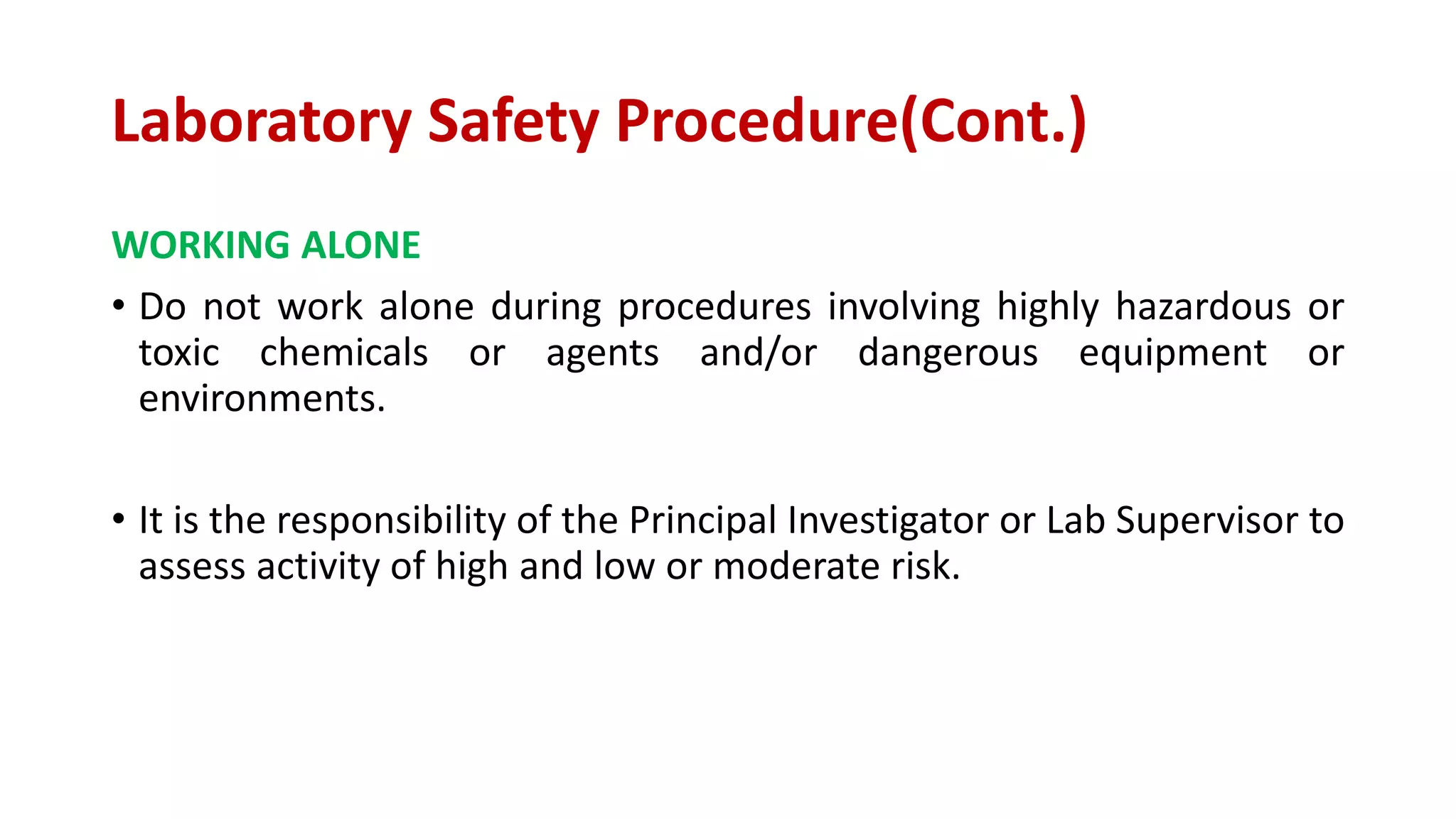 Safety procedure of lab | PPTX