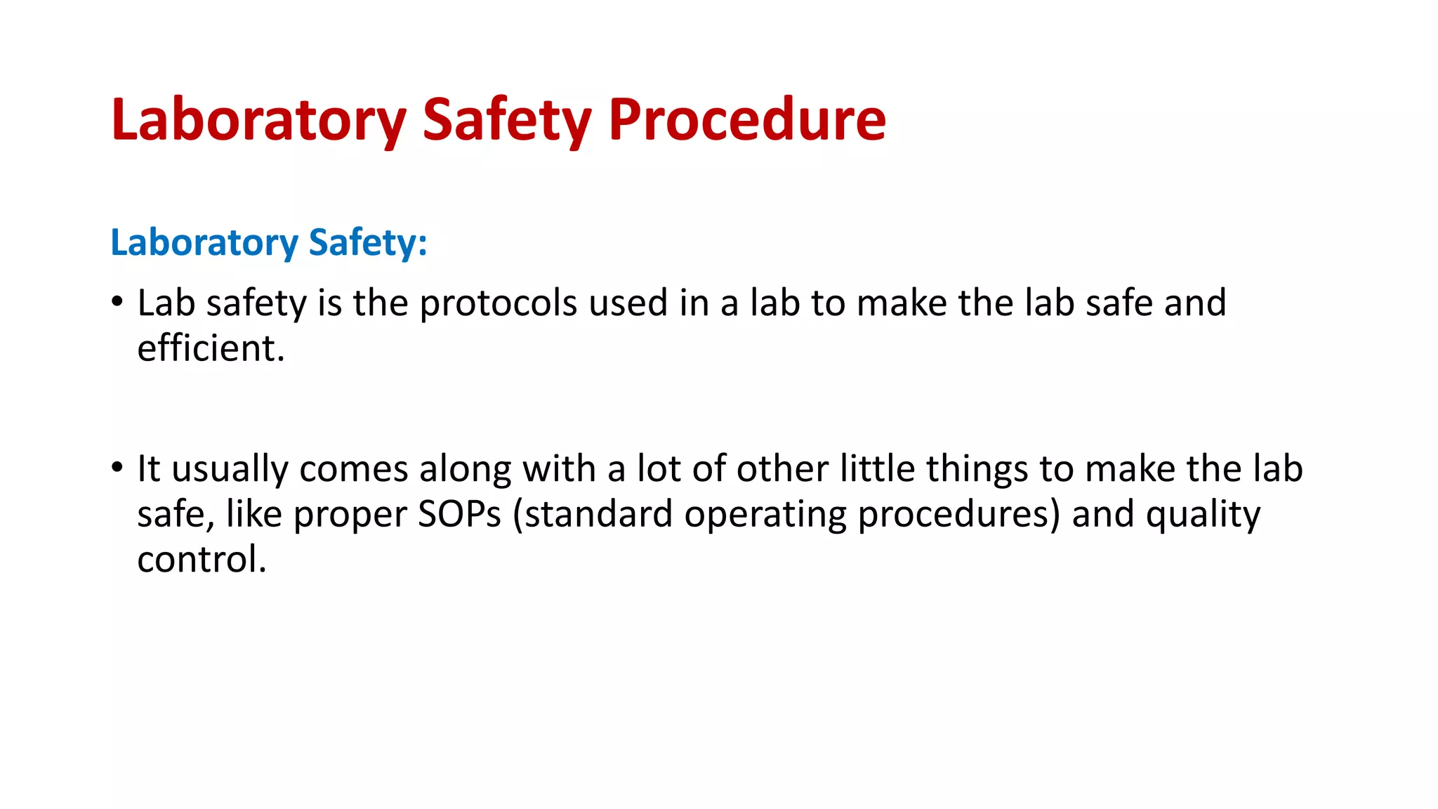 Safety procedure of lab | PPTX