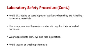 Safety procedure of lab | PPTX