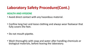 Safety procedure of lab | PPTX