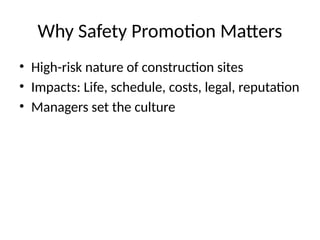 EHS Culture Promotion for Construction Manager | PPTX