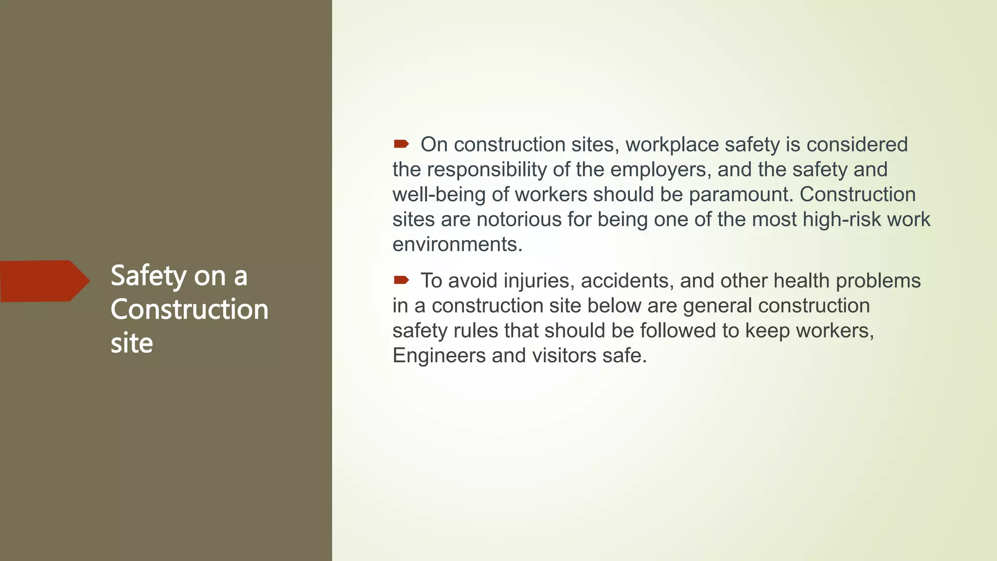 Safety Protocols Of Construction Site Pptx