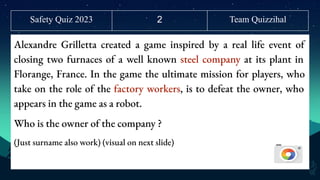 Safety Quiz 2023 - Anik Mistry - Quizzihal | PDF