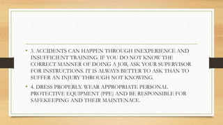 SAFETY ORIENTATION TRAINING SEMINAR IN THE WORKPLACE. | PPTX