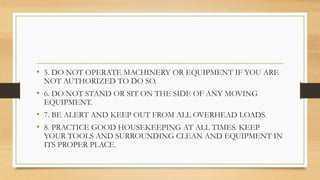 SAFETY ORIENTATION TRAINING SEMINAR IN THE WORKPLACE. | PPTX