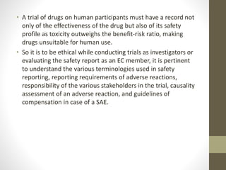 Safety reporting of a clinical trial | PPTX