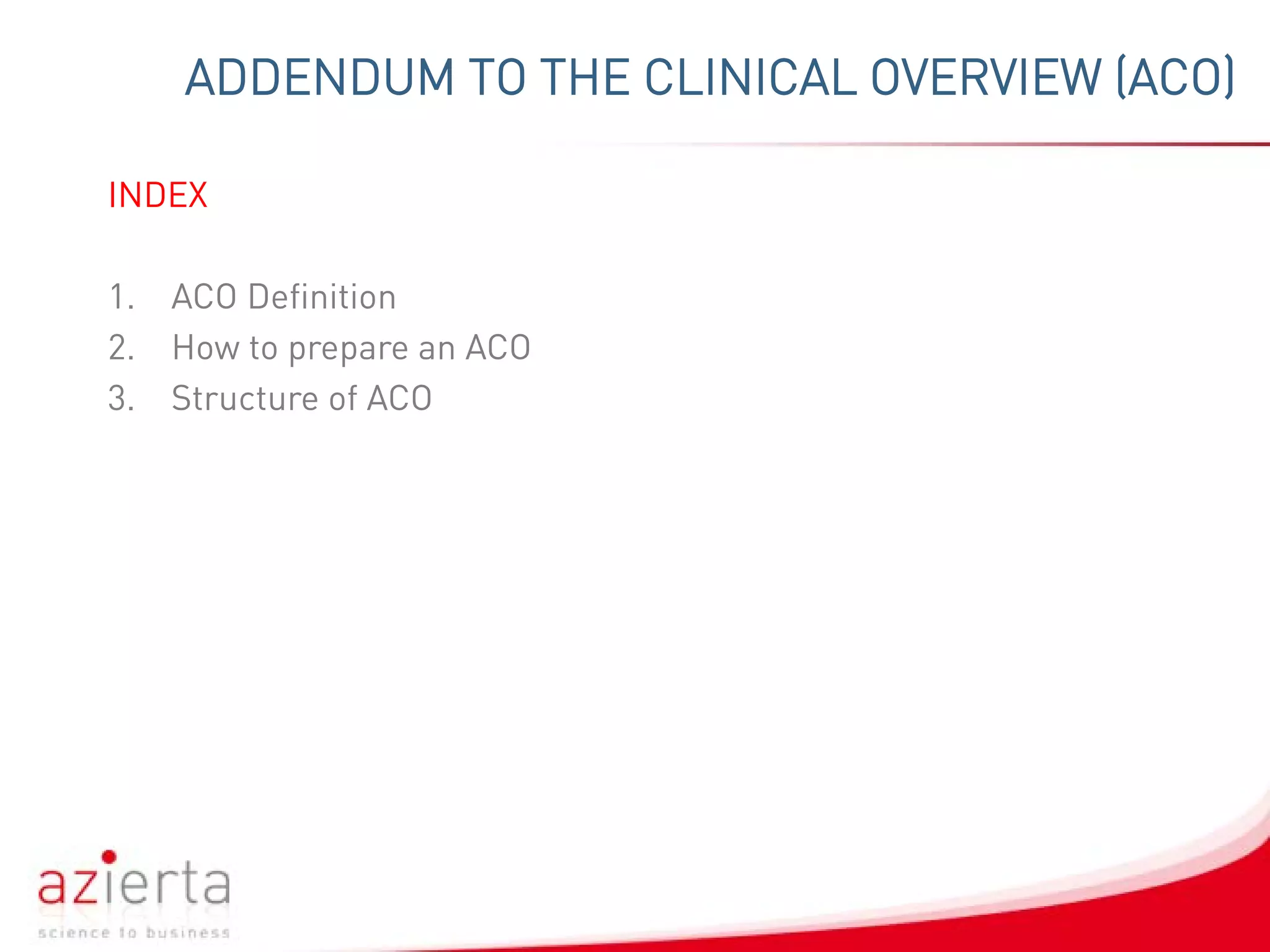 Safety reports. addendum to the clinical overview. aco | PDF