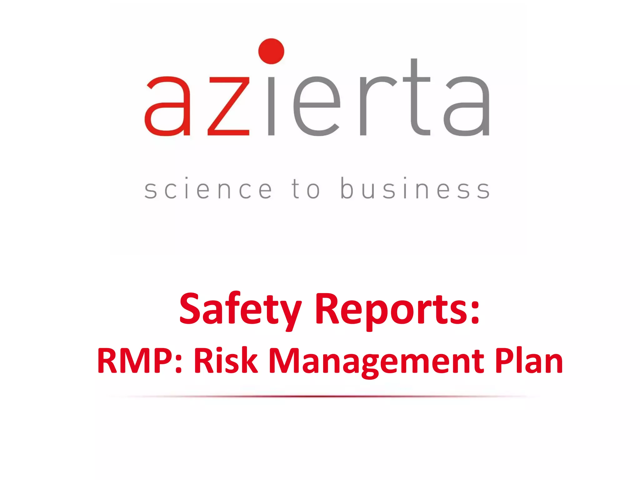 Safety reports rmp risk management plan pharmacovigilance | PDF