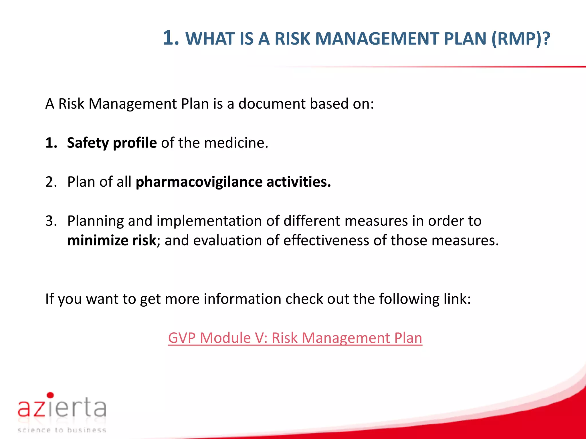 Safety reports rmp risk management plan pharmacovigilance | PDF