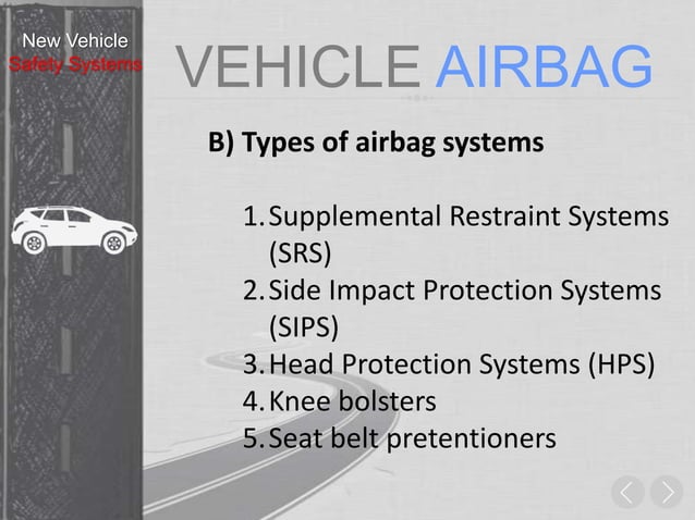 Safety restraint systems | PPTX | Auto Safety Technologies | Auto ...