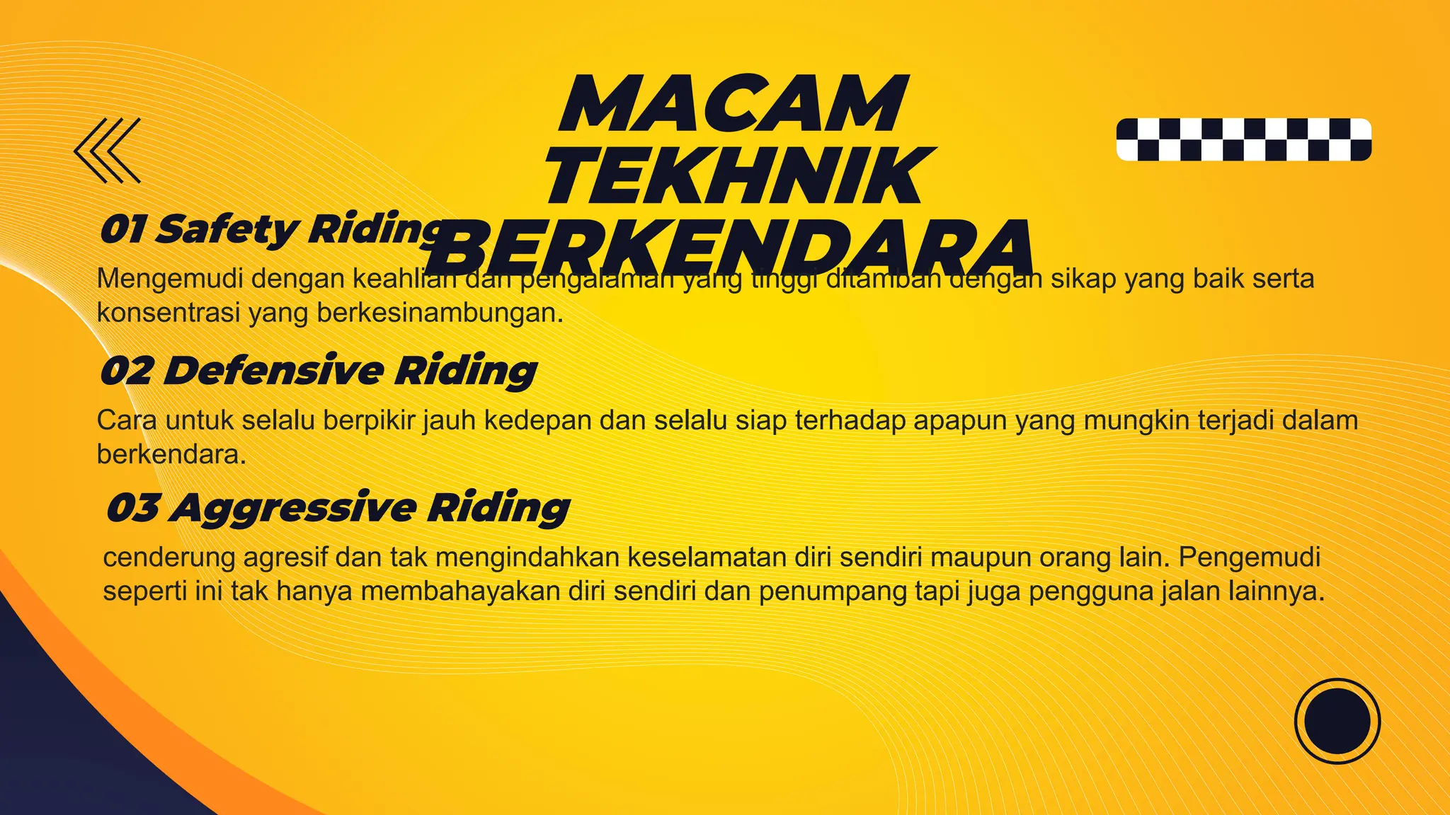 SAFETY RIDING di area pabrik untuk sepeda motor dan mobil | PPTX