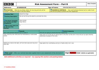 Safety risk assesment sheet | PDF