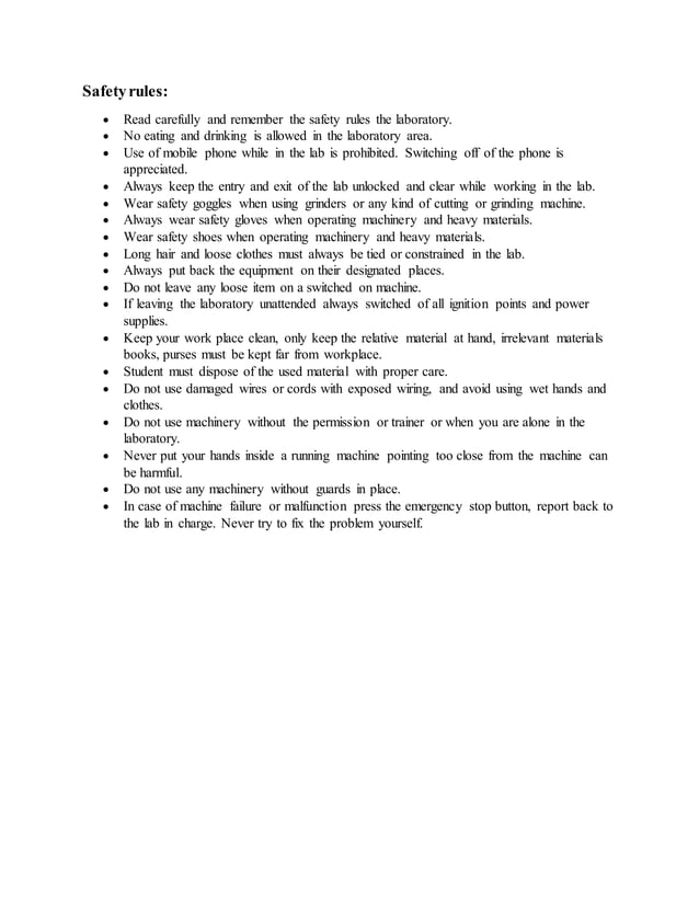 Safety rules lab | DOCX