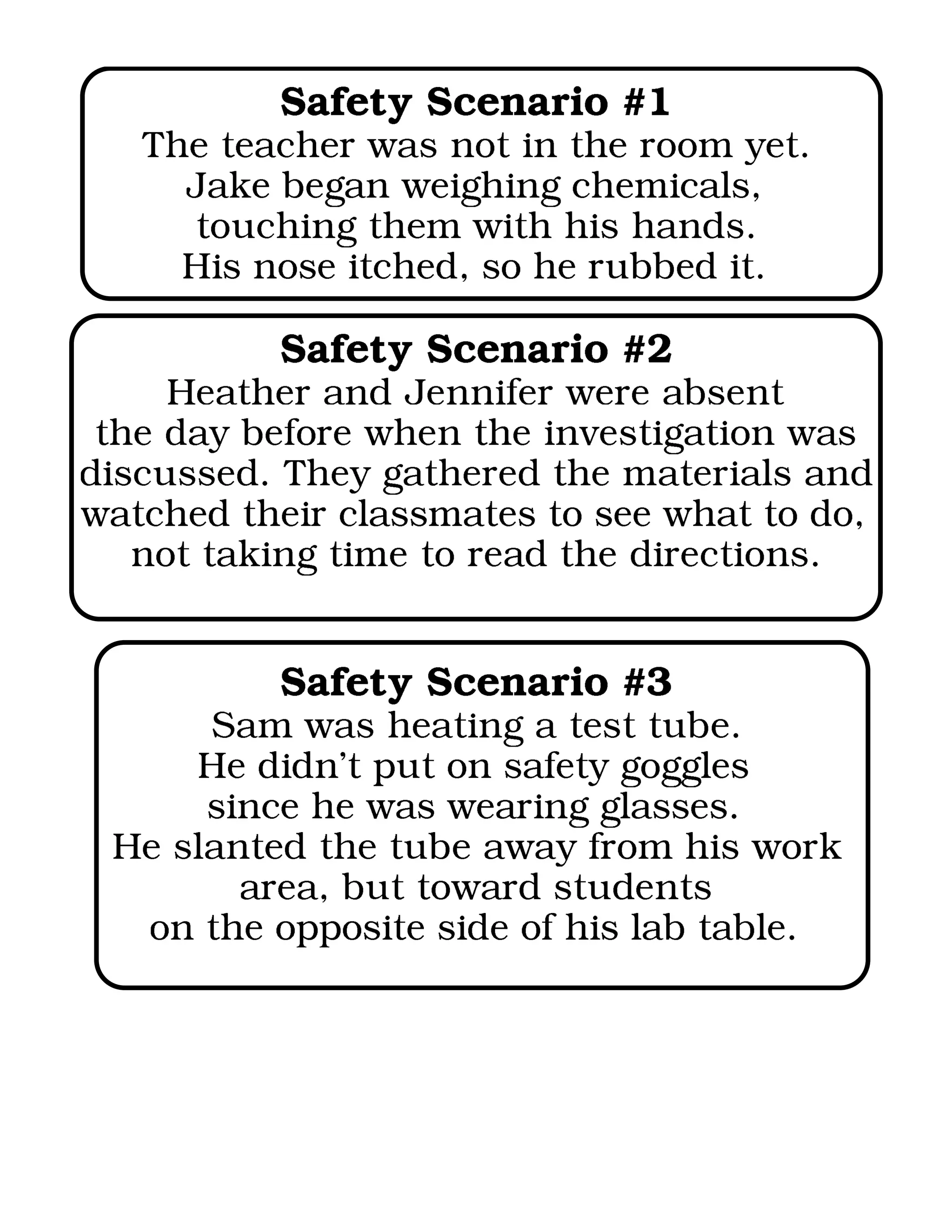 Safety scenarios | PDF