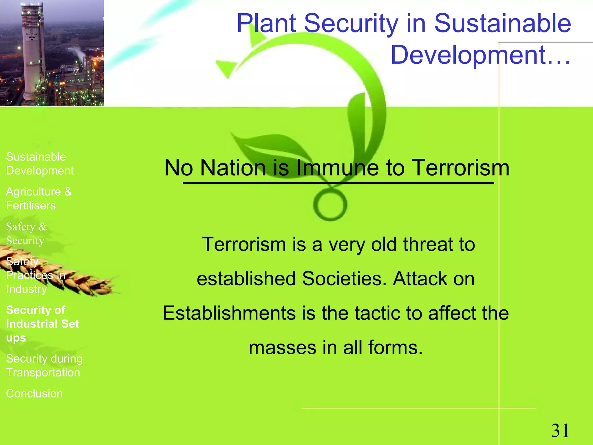 Safety security Role of Safety & Security in Sustainable Development MD ...
