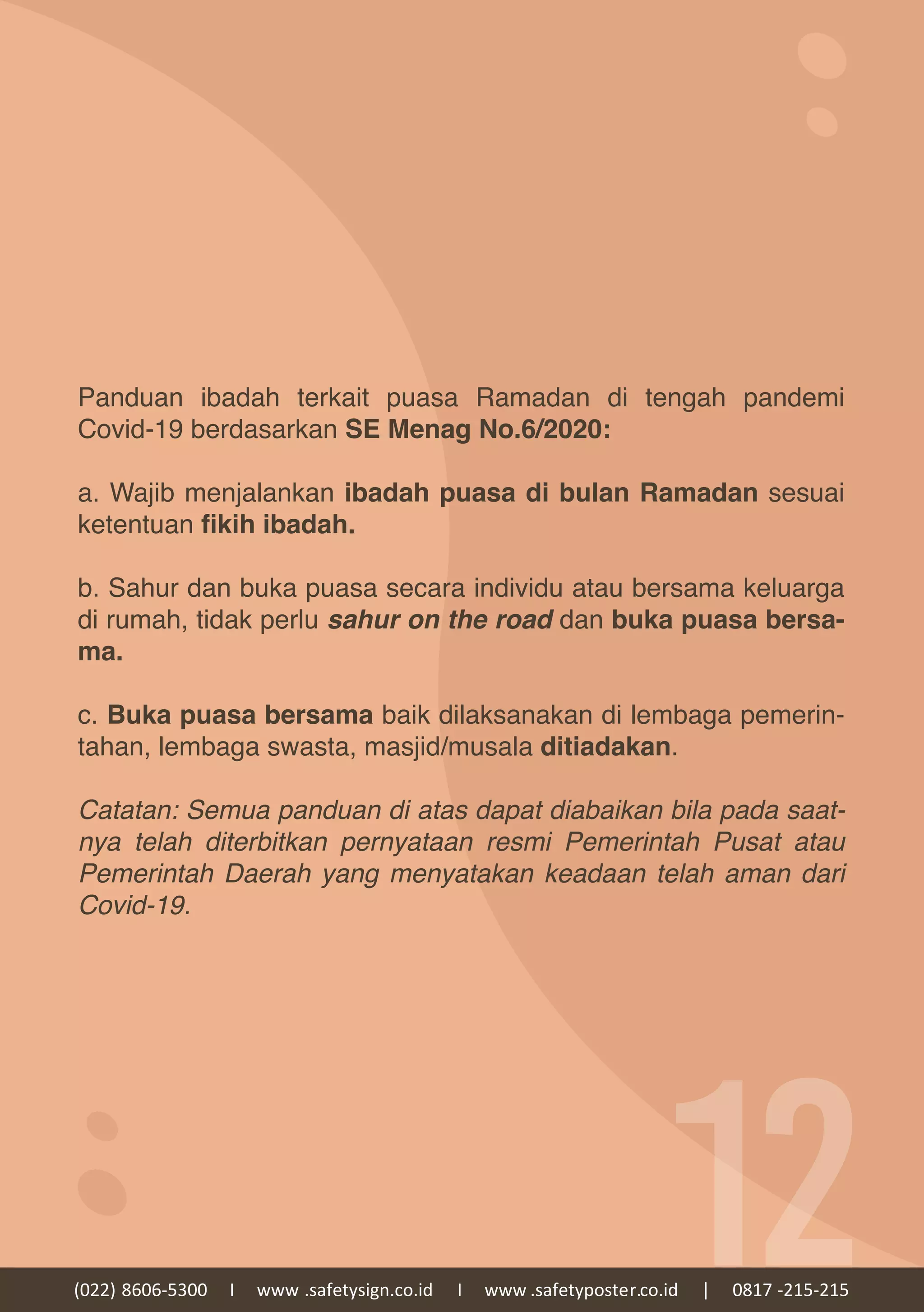 Safety sign indonesia e book puasa ramadan | PDF