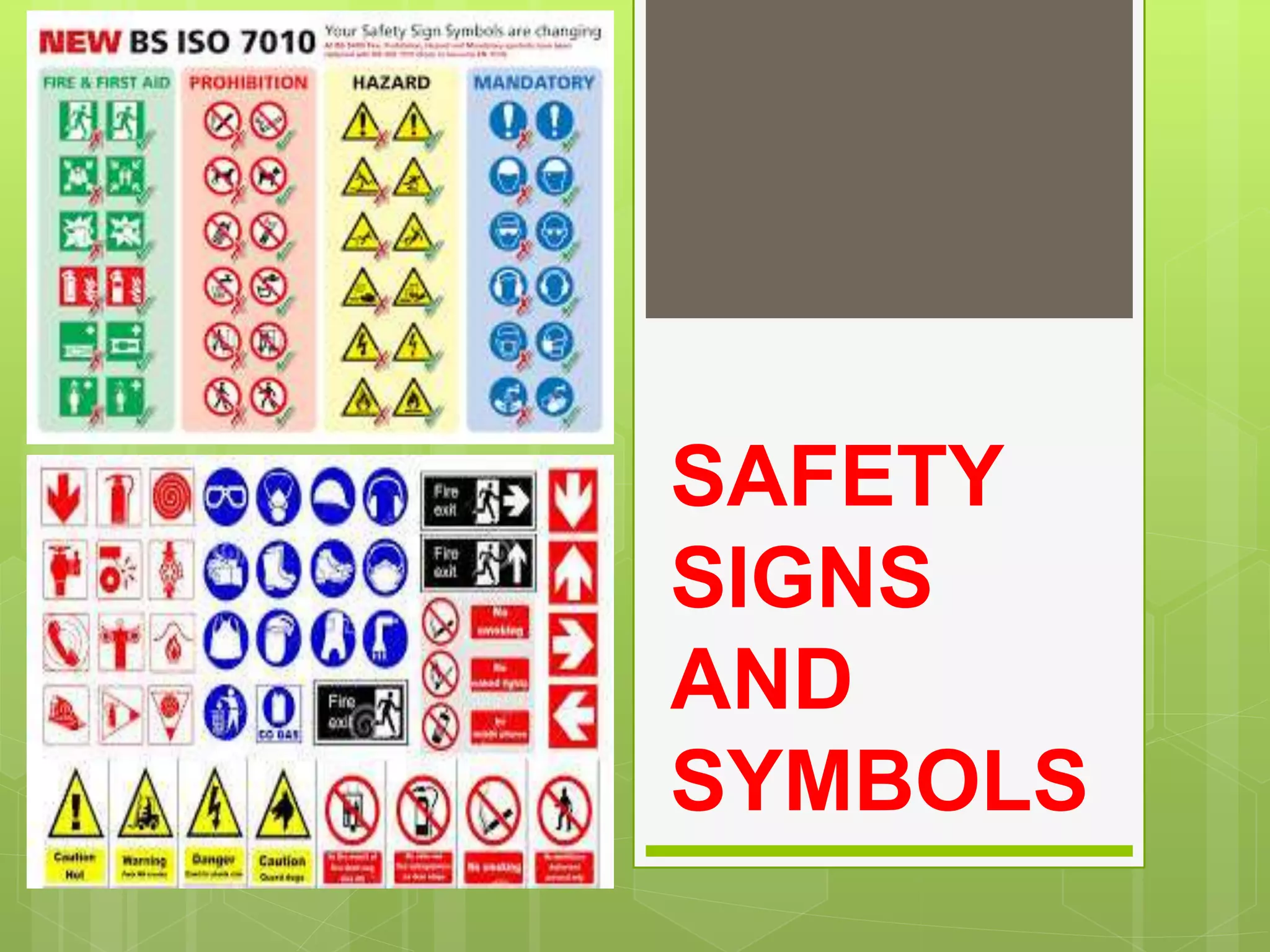 SAFETY SIGNS AND SYMBOLS FOR SMAW NC1 | PPTX | First Aid | Injuries