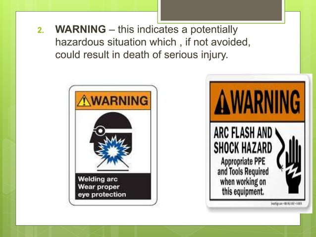 SAFETY SIGNS AND SYMBOLS FOR SMAW NC1 | PPTX | First Aid | Injuries