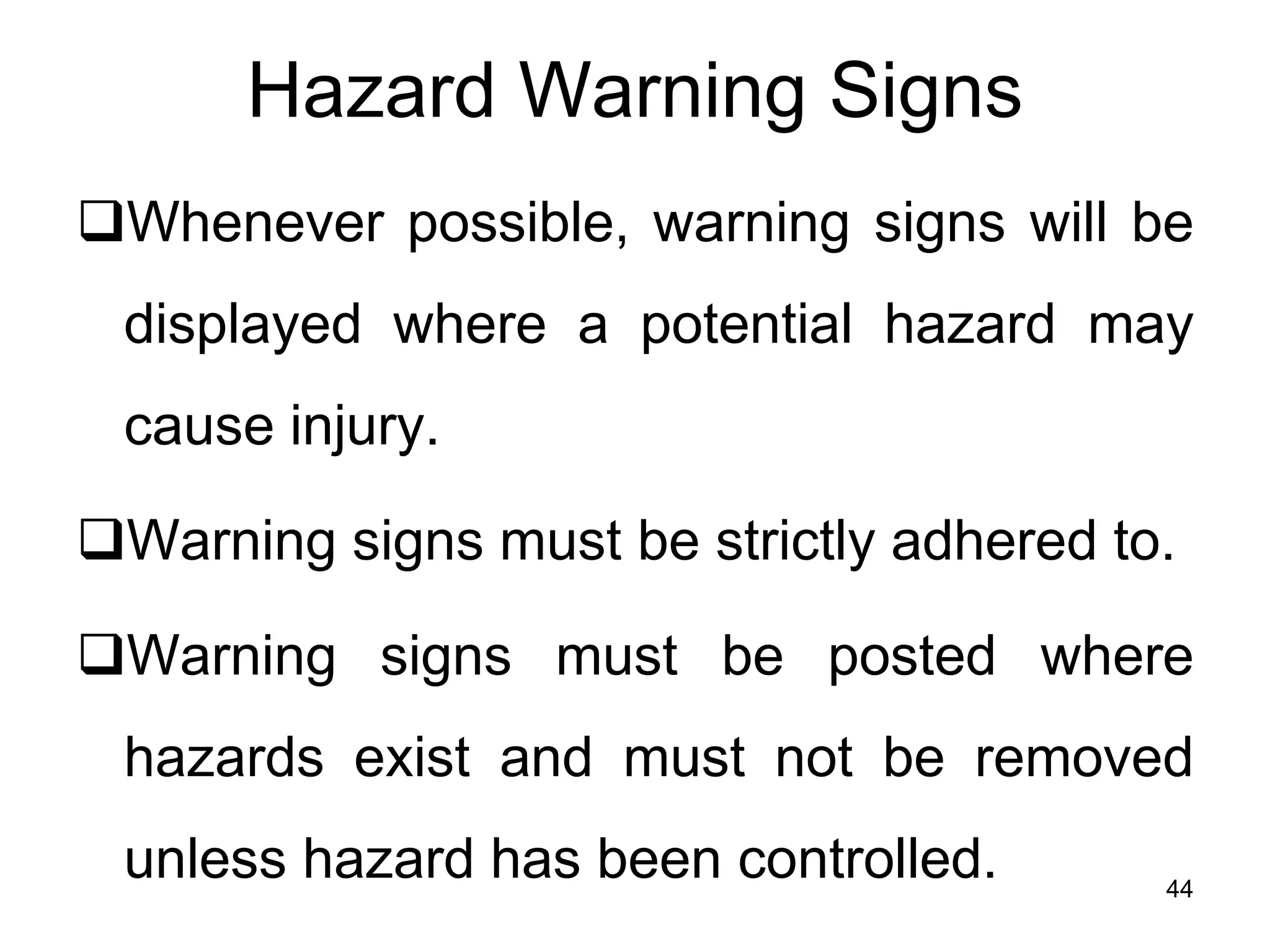 Safety signs and symbols, PPEs, ILO, OSH | PPT