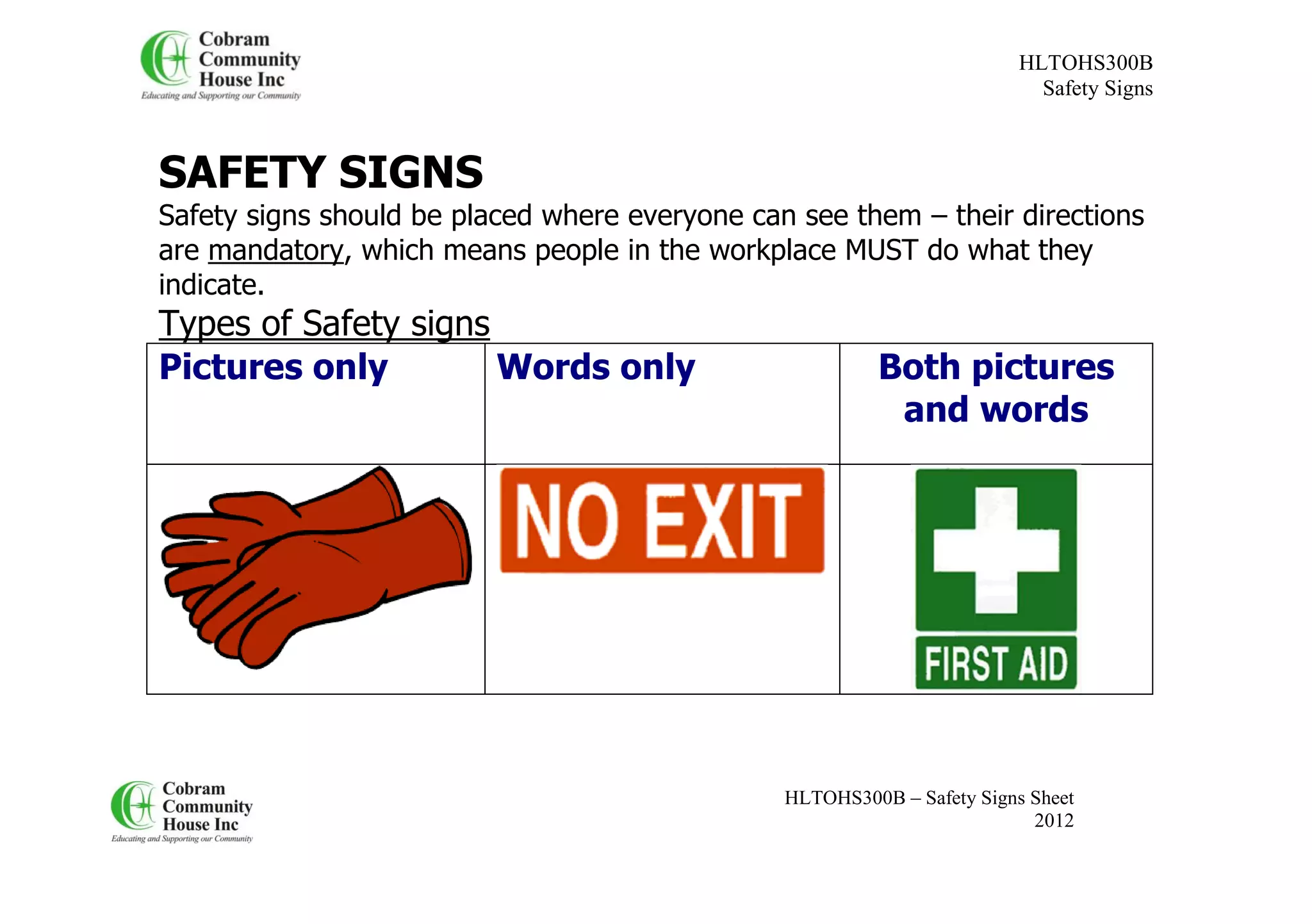 Safety Signs Overview | PDF