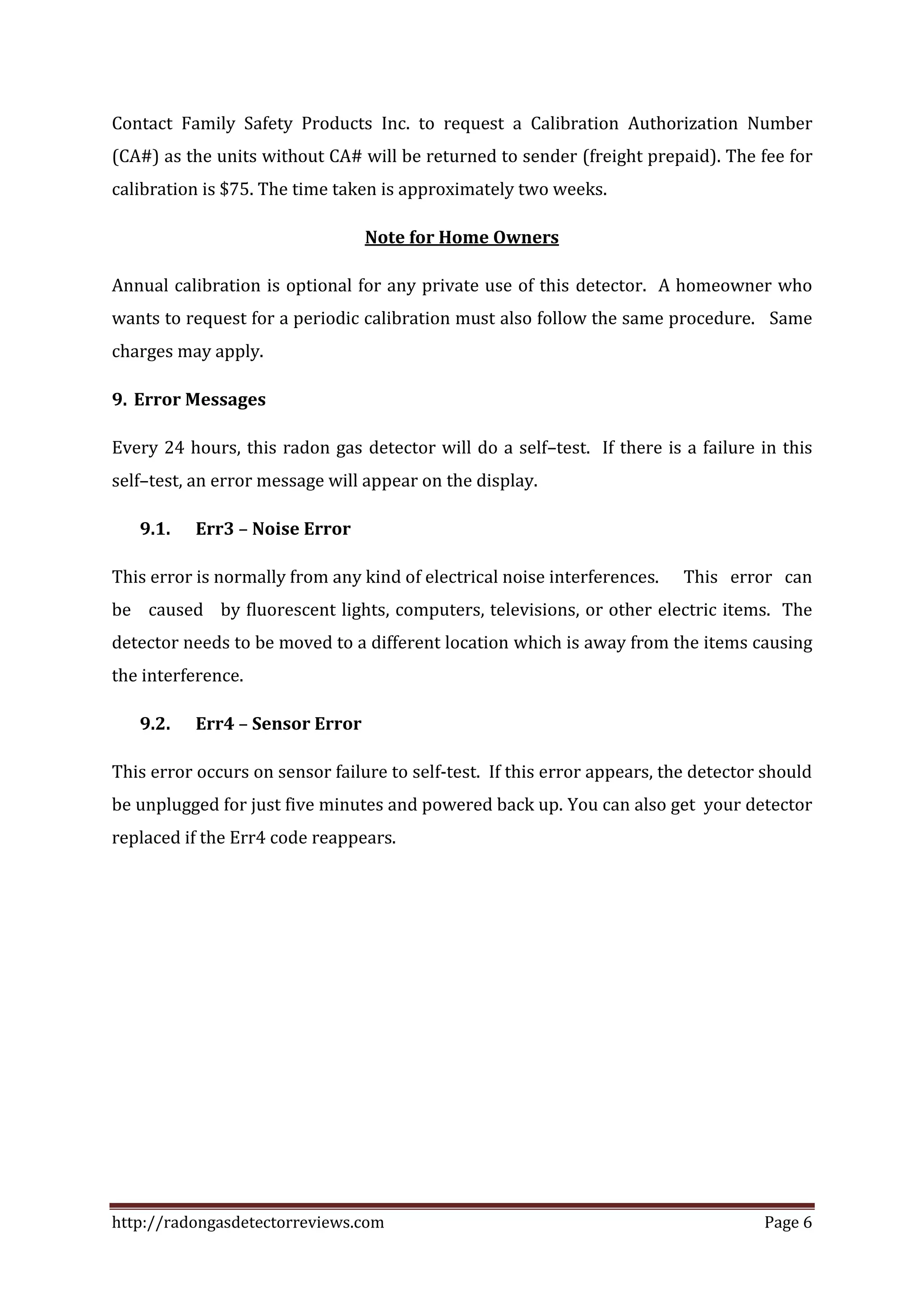Safety siren pro series 3 radon gas detector user guide user manual | PDF