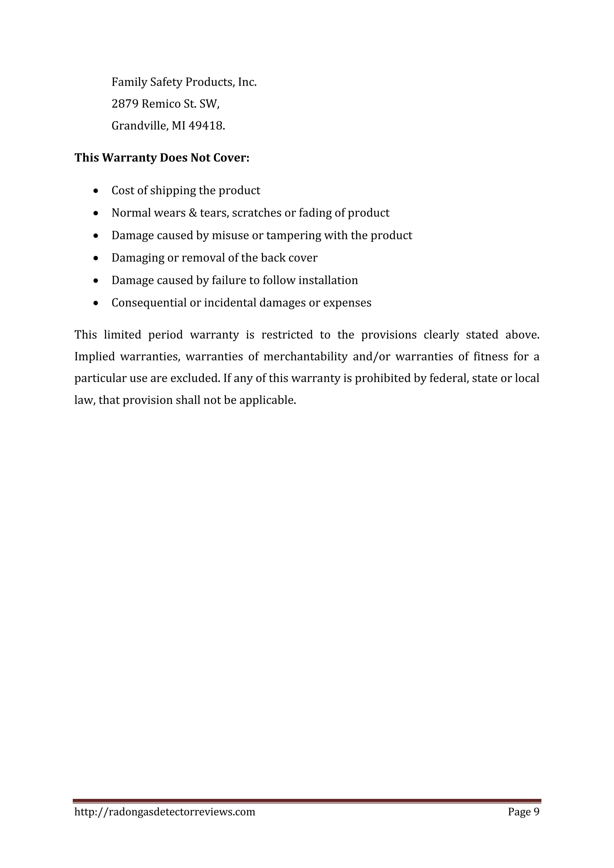 Safety siren pro series 3 radon gas detector user guide user manual | PDF