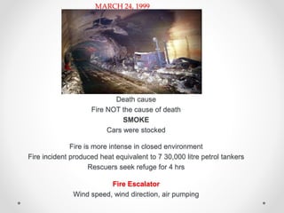 Safety slides on wind effect on fire in a tunnel | PPTX